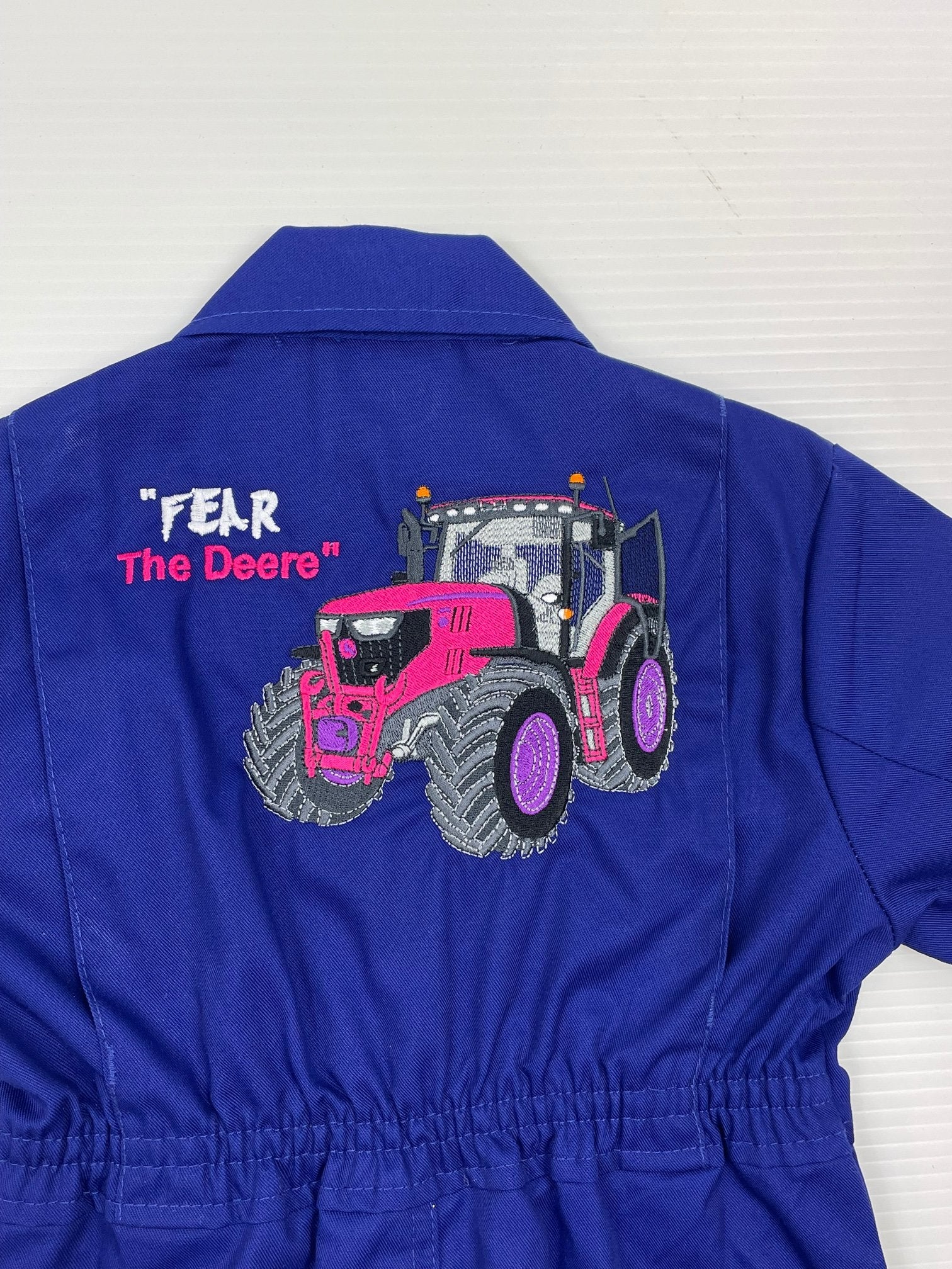 John Deere Tractor Boiler Suit pink embroidery – Threadmark Embroidery ...